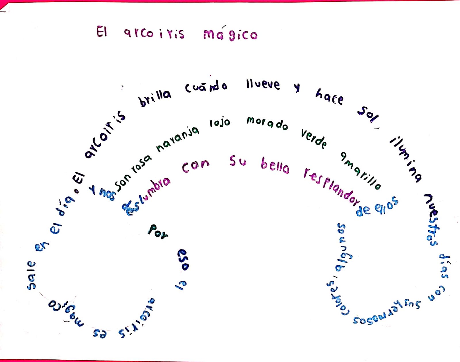 Caligrama El Arcoiris Mágico Revista Letra2